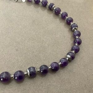 Mma | Jewelry | Amethyst Bead And Sterling Necklace | Poshmark
